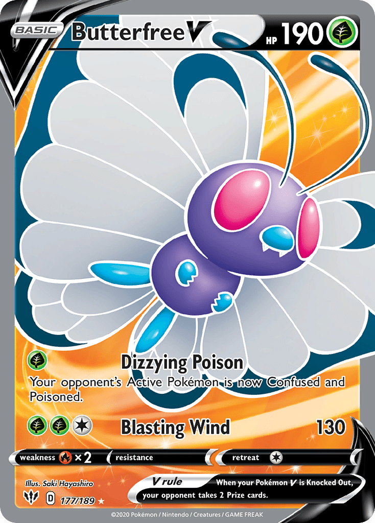 Butterfree V #177 - Darkness Ablaze | Price Guide & Historical Value ...