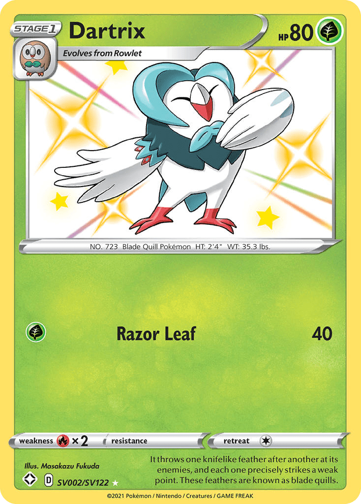 Dartrix #SV002 - Shining Fates Shiny Vault | Price Guide & Historical ...