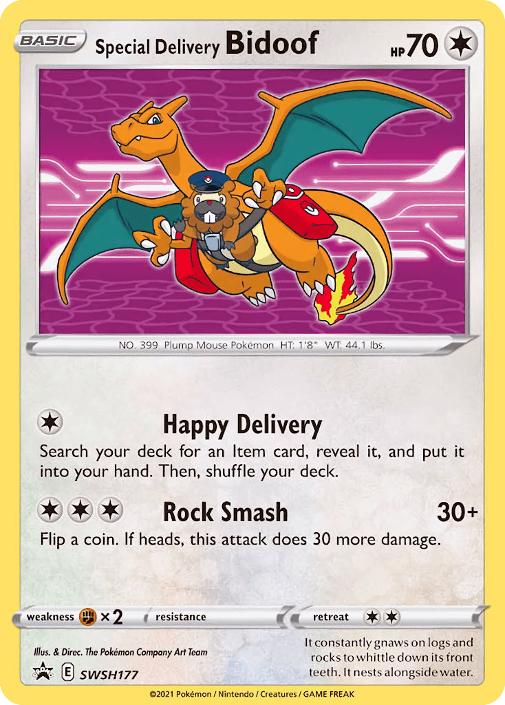 Special Delivery Bidoof #SWSH177 - SWSH Black Star Promos | Price Guide ...