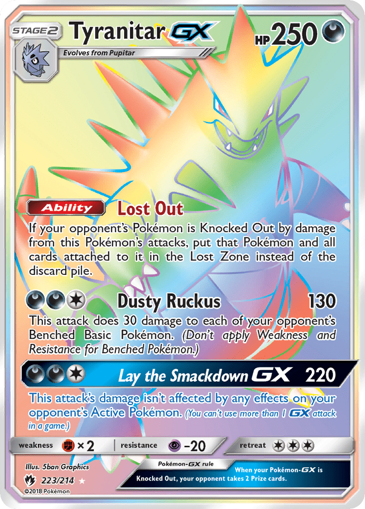 Tyranitar-GX #223 - Lost Thunder | Price Guide & Historical Value ...