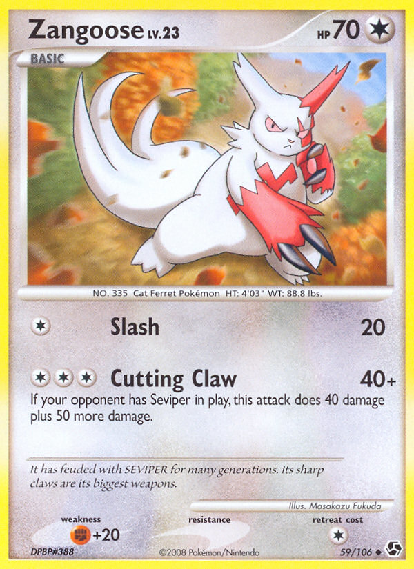 Zangoose 59/106 - Uncommon Card | Great Encounters (dp4-59)