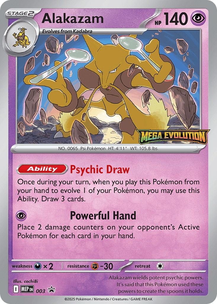 Alakazam #3 - Mega Evolution Black Star Promos | Price Guide ...