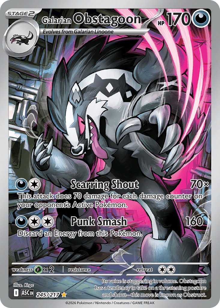 Galarian Obstagoon #245 - Ascended Heroes | Price Guide & Historical ...