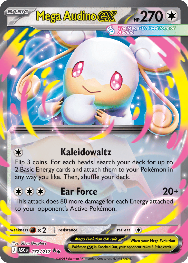 Mega Audino ex #172 - Ascended Heroes | Price Guide & Historical Value ...