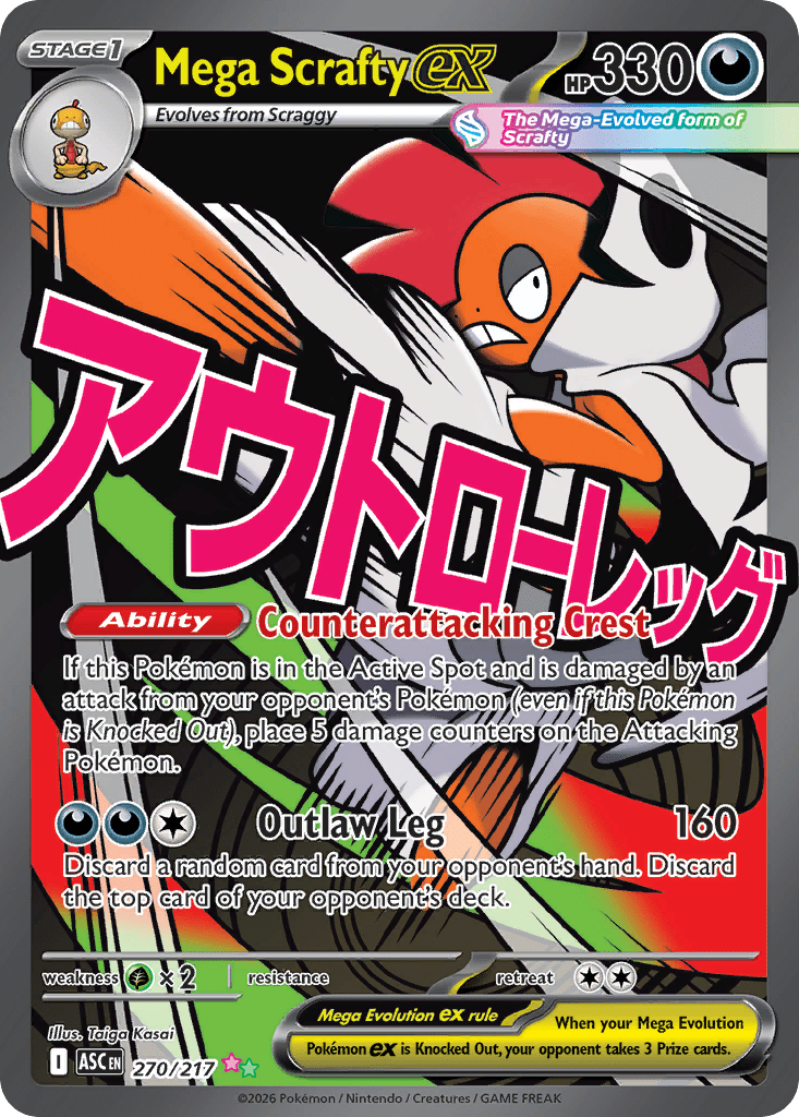 Mega Scrafty ex #270 - Ascended Heroes | Price Guide & Historical Value ...