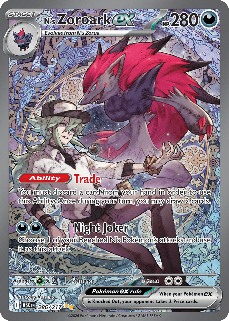 N's Zoroark ex #286 - Ascended Heroes | Price Guide & Historical Value ...