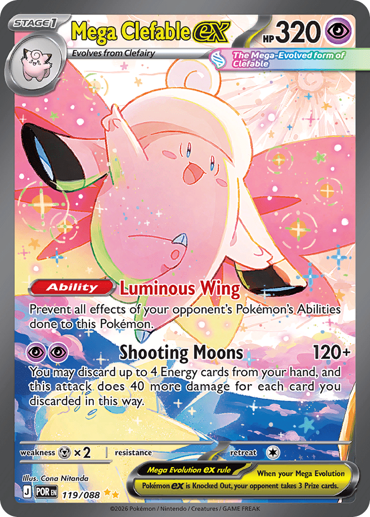 Mega Clefable ex #119 - Perfect Order | Price Guide & Historical Value ...